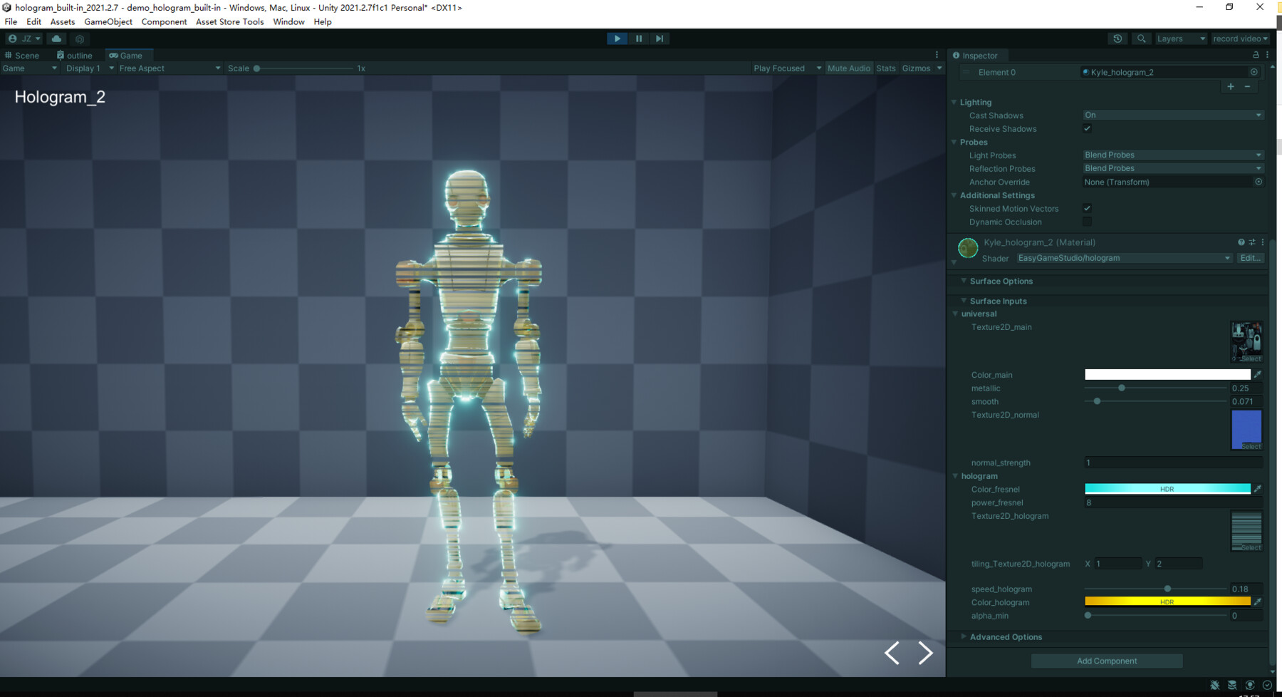 ArtStation - Unity VFX - Hologram Effect | Game Assets