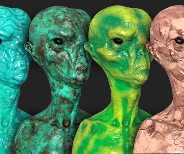 ArtStation - 7 Alien Skin Smart Material | Game Assets