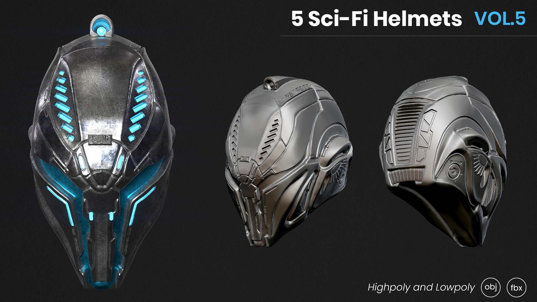 ArtStation - 5 Sci-Fi Helmets | Game Assets
