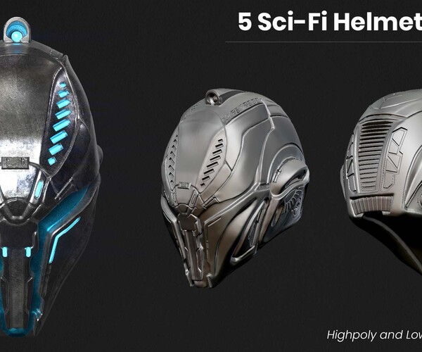 ArtStation - 5 Sci-Fi Helmets | Game Assets