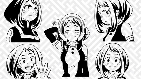 ArtStation - Uraraka SVG PNG EPS / Uravity / BNH / MHA / Cricut SVG ...