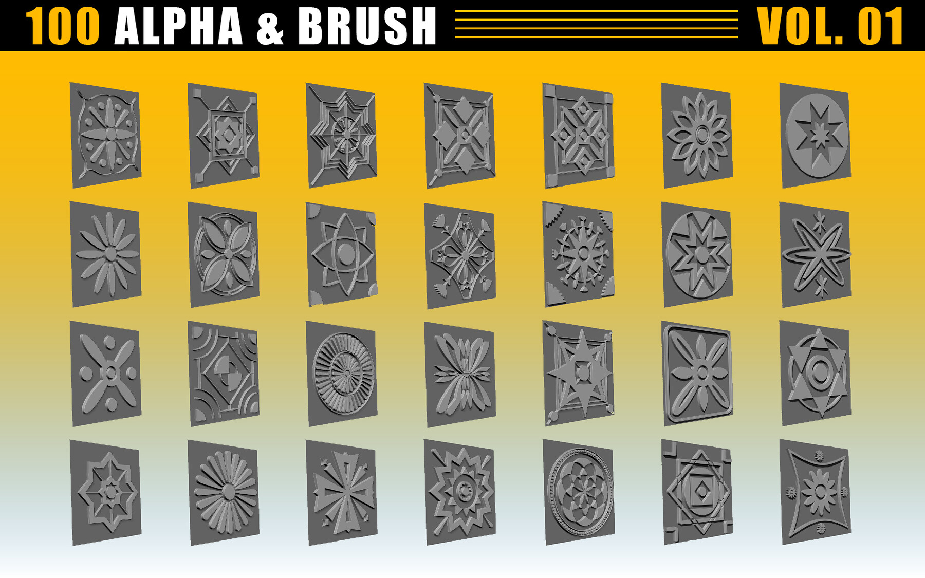 ArtStation - 100 Alpha and Brush | Brushes