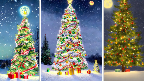 ArtStation - Decorated Christmas tree pack 1 | Artworks