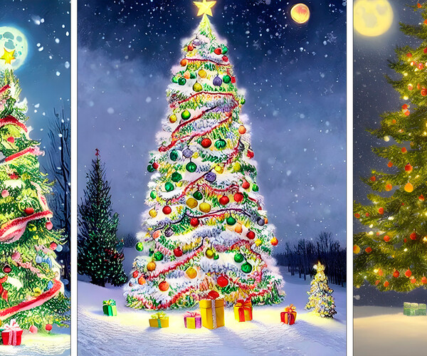 ArtStation - Decorated Christmas tree pack 1 | Artworks