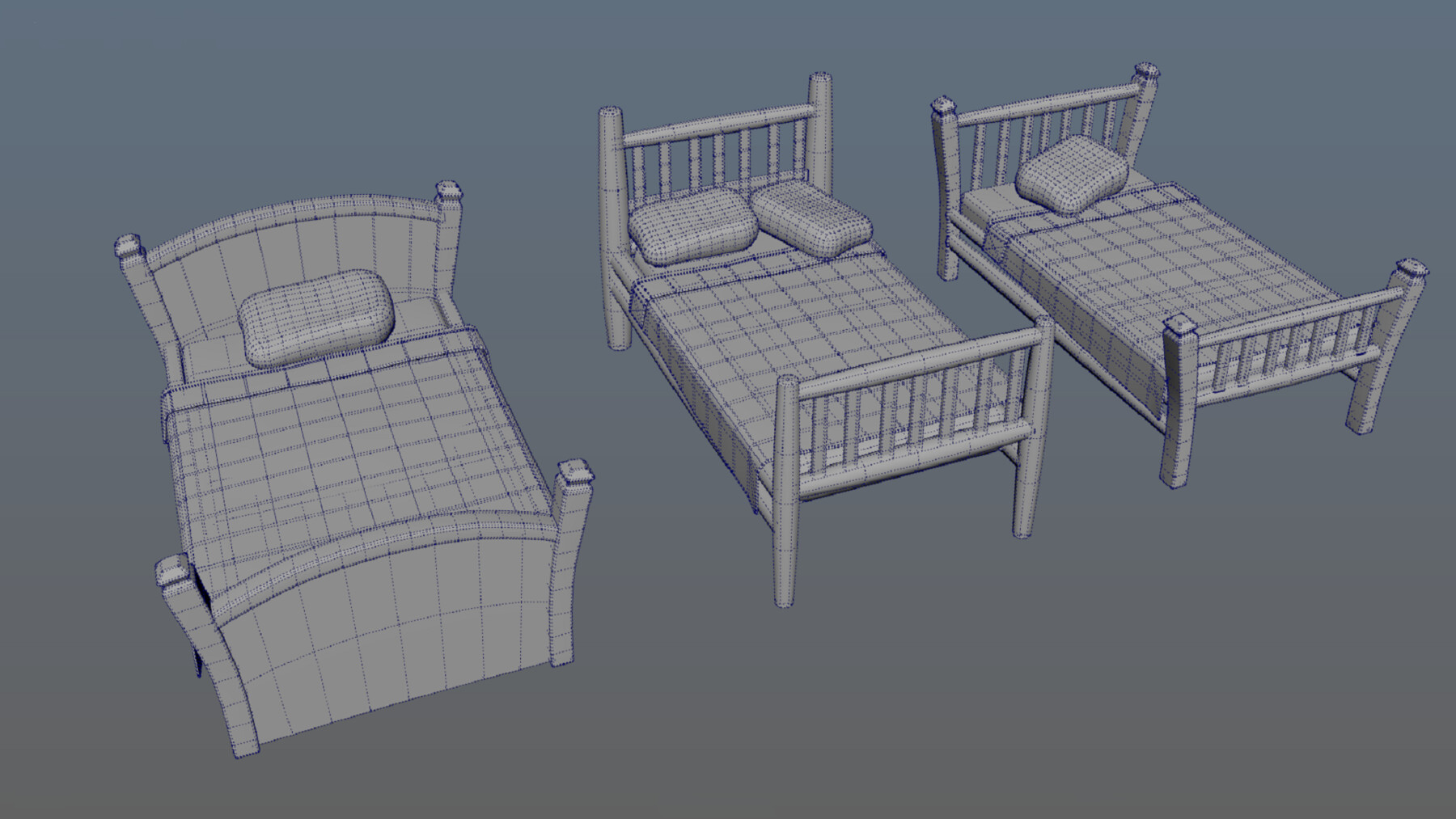 ArtStation - Set of stylized beds with pillow and blanket PBR game ...