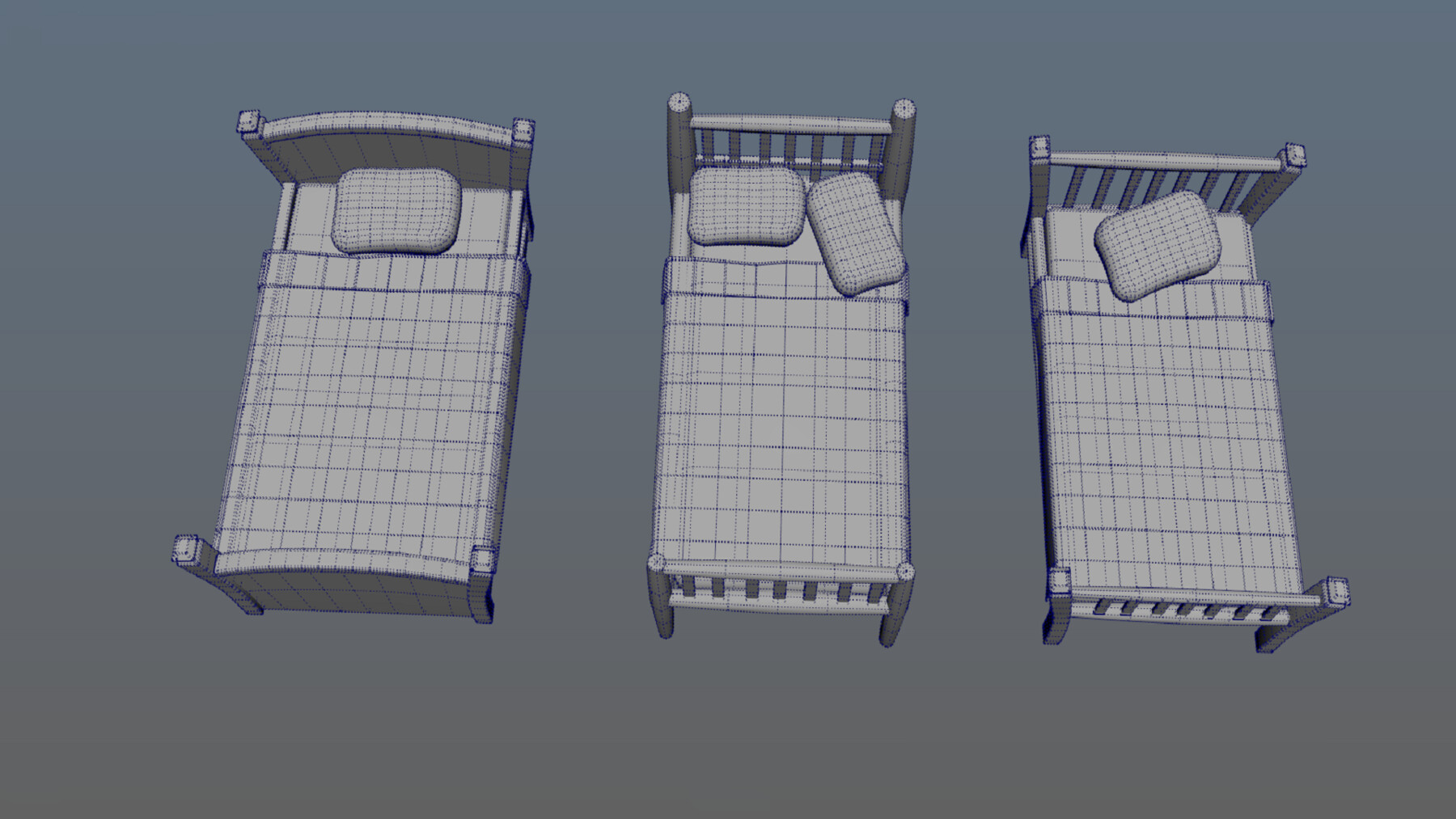 ArtStation - Set of stylized beds with pillow and blanket PBR game ...