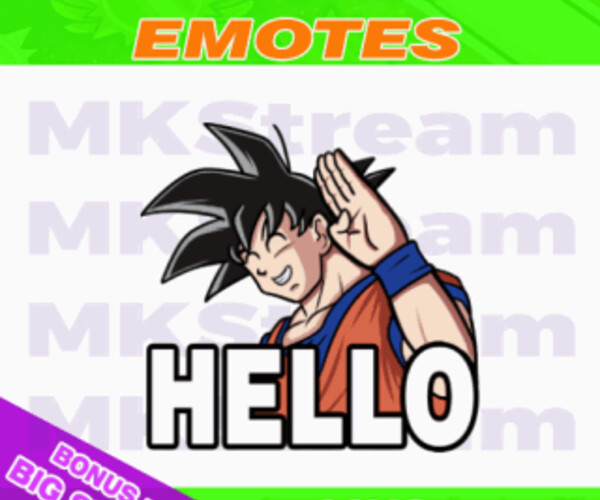 ArtStation - Twitch animated dragon ball son goku waving hello | Artworks