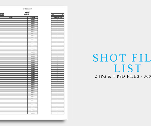 ArtStation - Shot Film List Template | Artworks