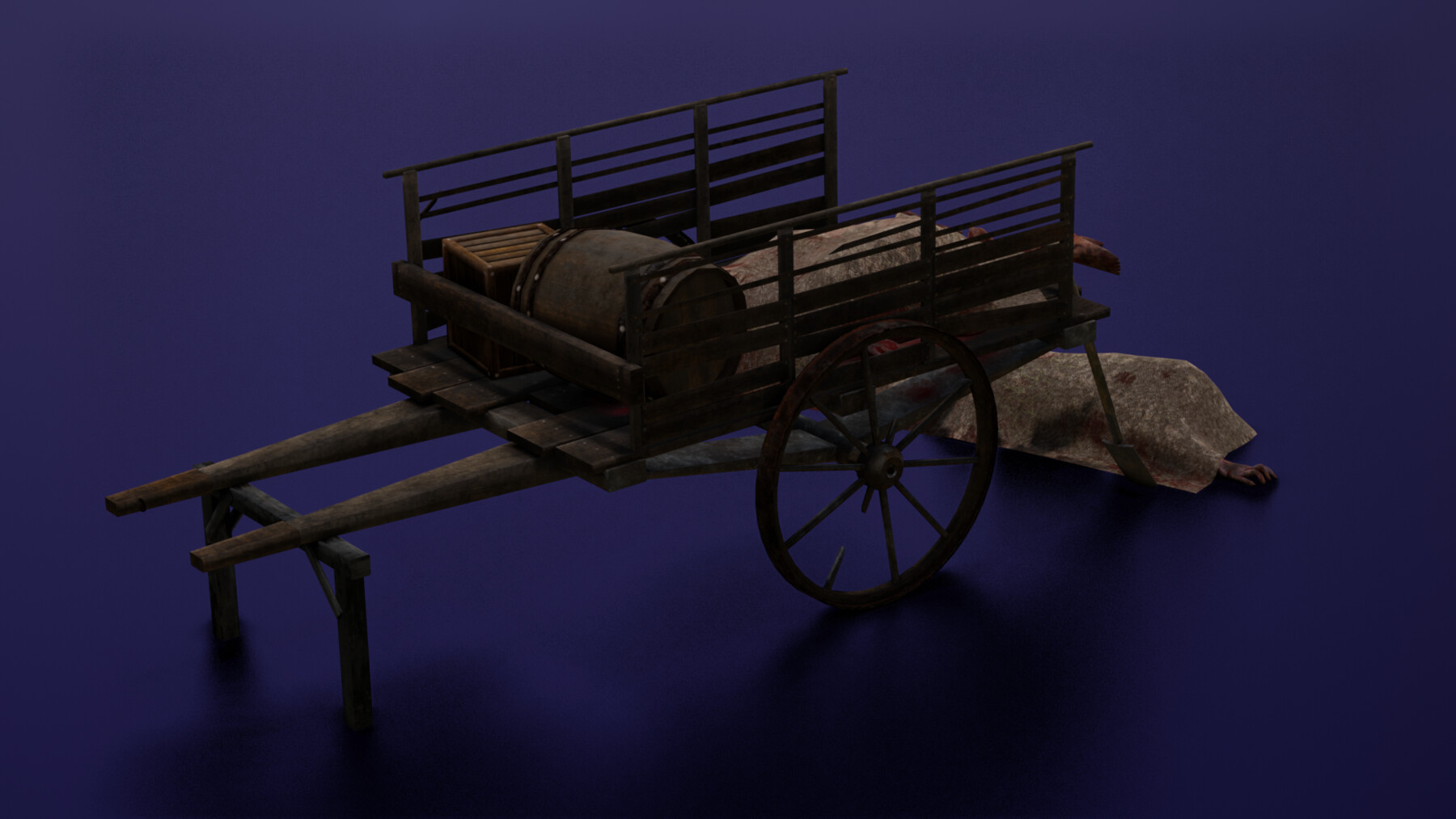 ArtStation - HORROR CART LOW POLY GAME READY | Game Assets