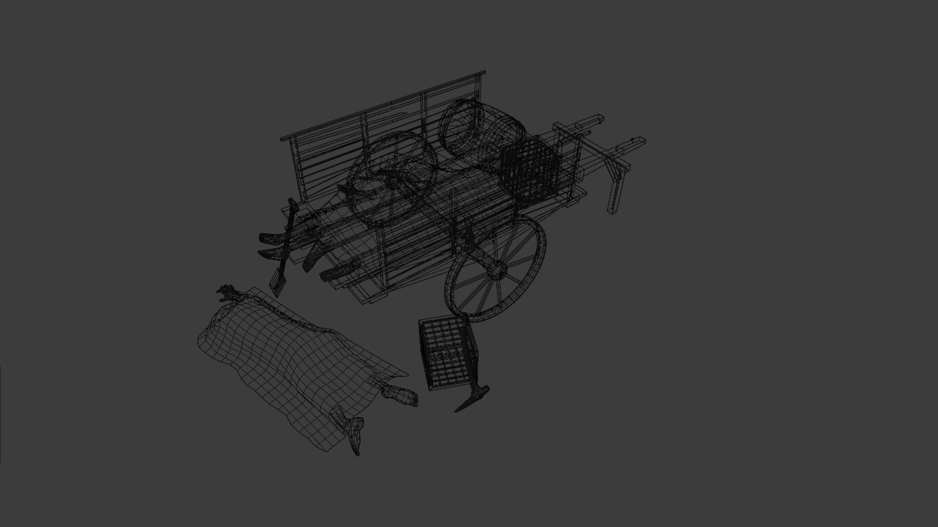 ArtStation - HORROR CART LOW POLY GAME READY | Game Assets