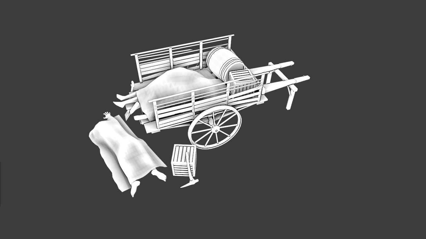 ArtStation - HORROR CART LOW POLY GAME READY | Game Assets