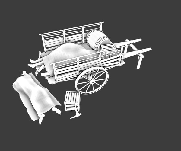 ArtStation - HORROR CART LOW POLY GAME READY | Game Assets