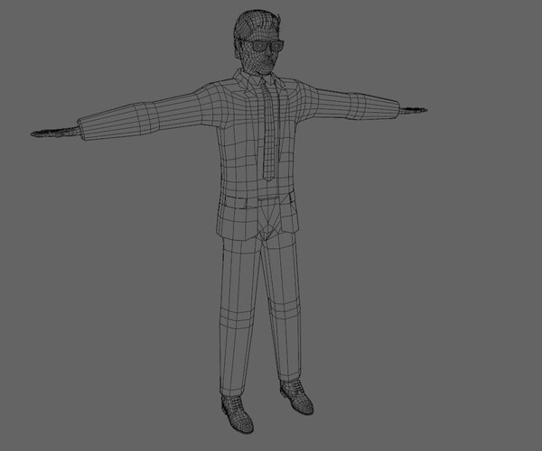 ArtStation - Man in Suit - Bodyguard Animated - Seguranca de Terno Low ...