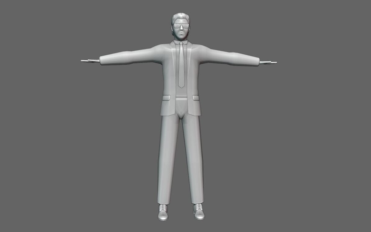 ArtStation - Man in Suit - Bodyguard Animated - Seguranca de Terno Low ...