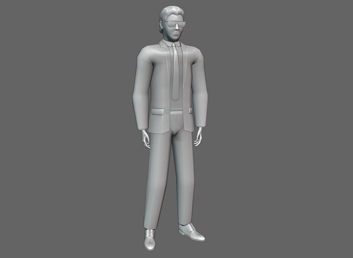 ArtStation - Man in Suit - Bodyguard Animated - Seguranca de Terno Low ...