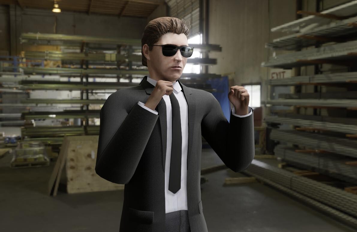 ArtStation - Man in Suit - Bodyguard Animated - Seguranca de Terno Low ...