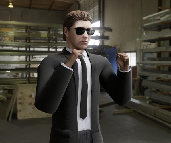ArtStation - Man in Suit - Bodyguard Animated - Seguranca de Terno Low ...