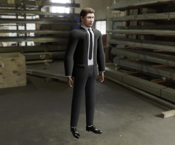 ArtStation - Man in Suit - Bodyguard Animated - Seguranca de Terno Low ...