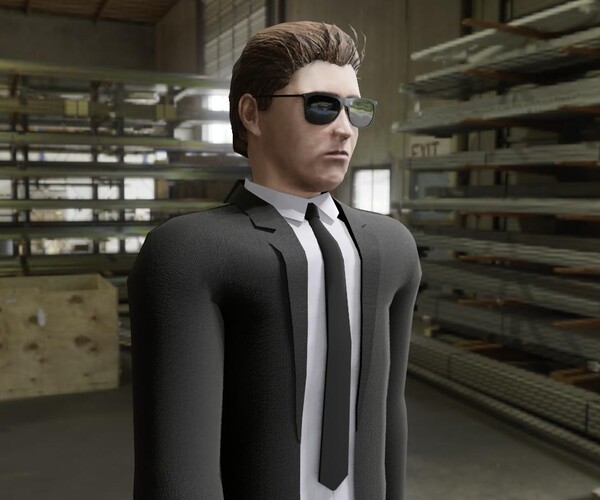 ArtStation - Man in Suit - Bodyguard Animated - Seguranca de Terno Low ...