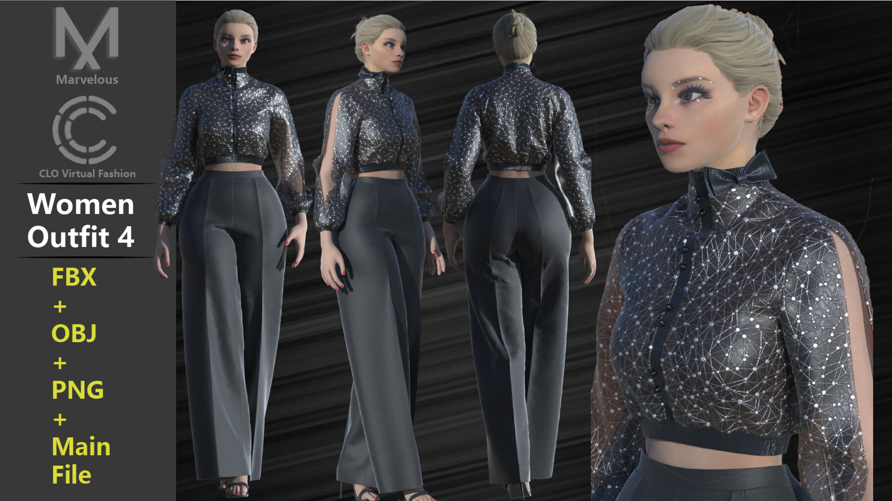 ArtStation - Women Outfit 4 / Marvelous Designer / CLO3D Project File ...
