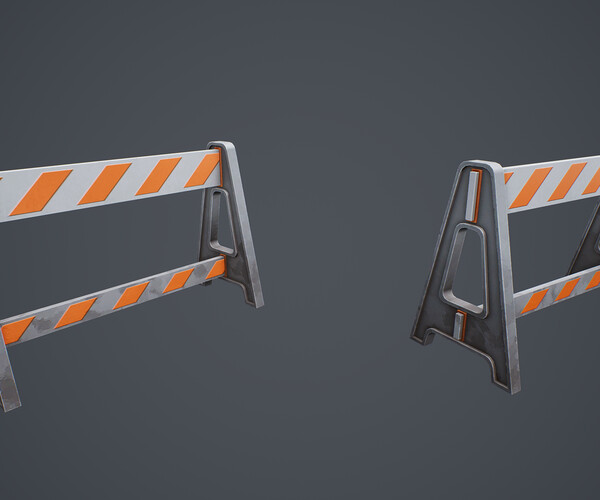 ArtStation - Stylized Traffic Barricade 02 | Game Assets