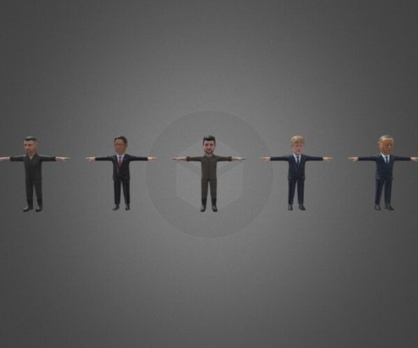 ArtStation - Politics Pack Caricature - Lowpoly 3D Model Politicians ...