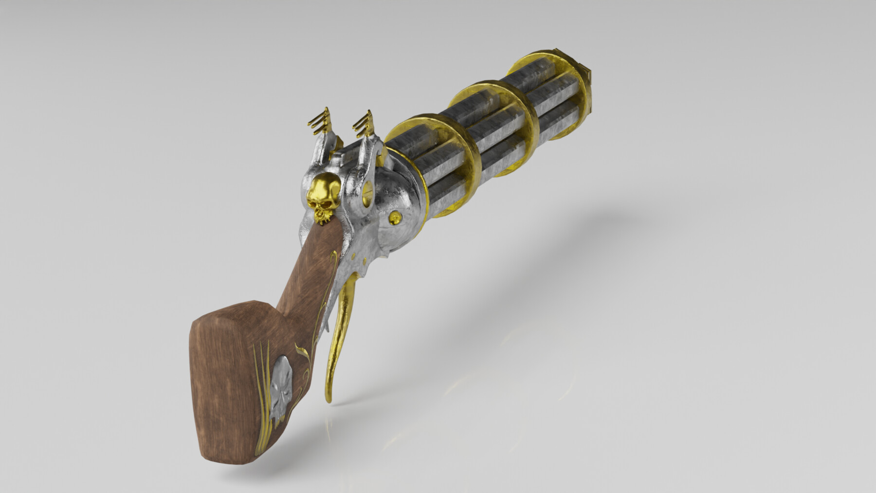 ArtStation - Gothic six-barreled machine gun | Game Assets