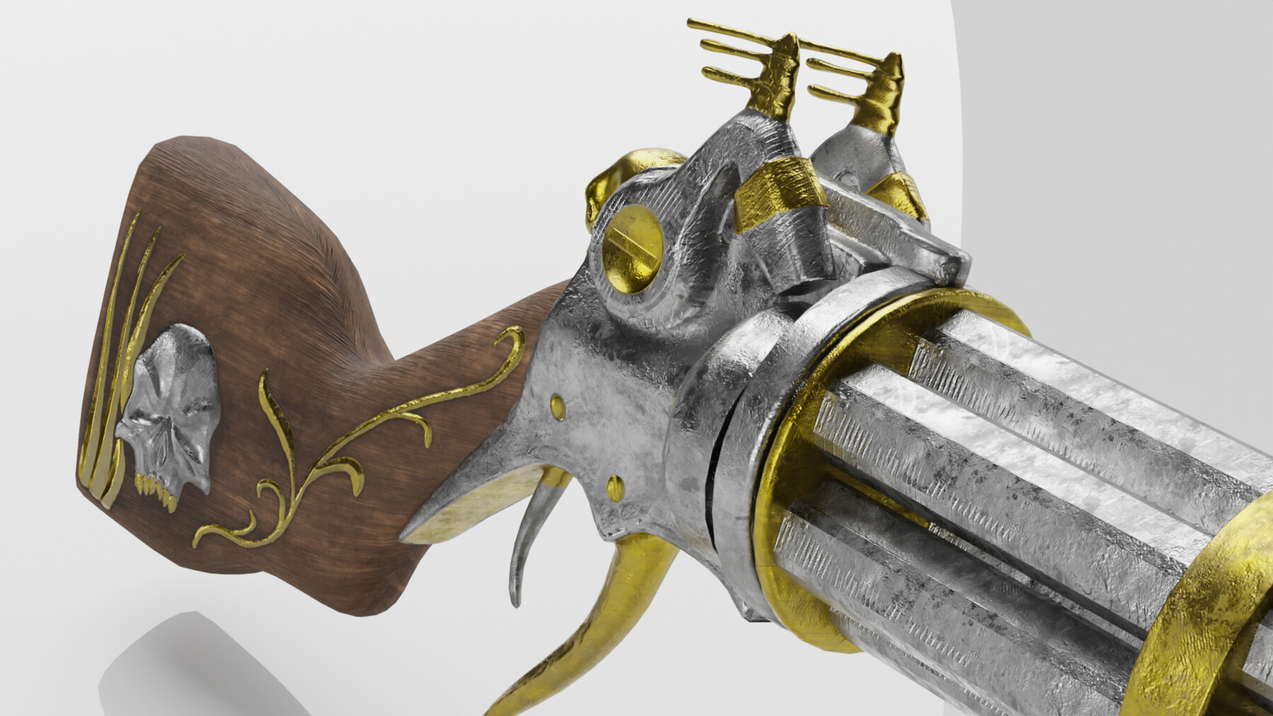 ArtStation - Gothic six-barreled machine gun | Game Assets