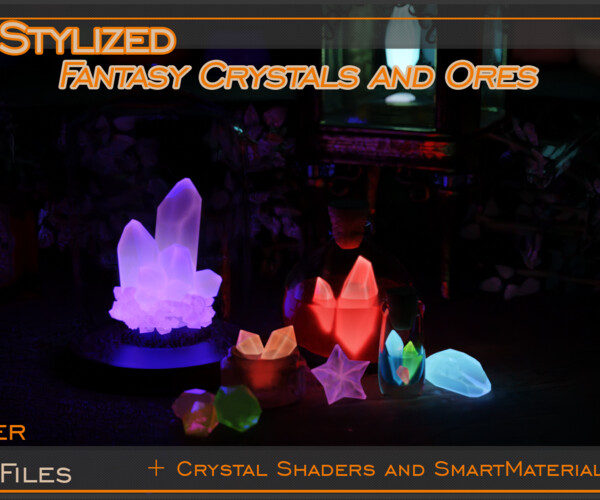 ArtStation - Stylized Fantasy Crystals & Ore Vol.1 +Shaders and Smart ...