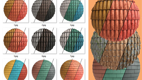 ArtStation - Collection VOL.01- 30 Cement Roof Materials By PBR Texture ...