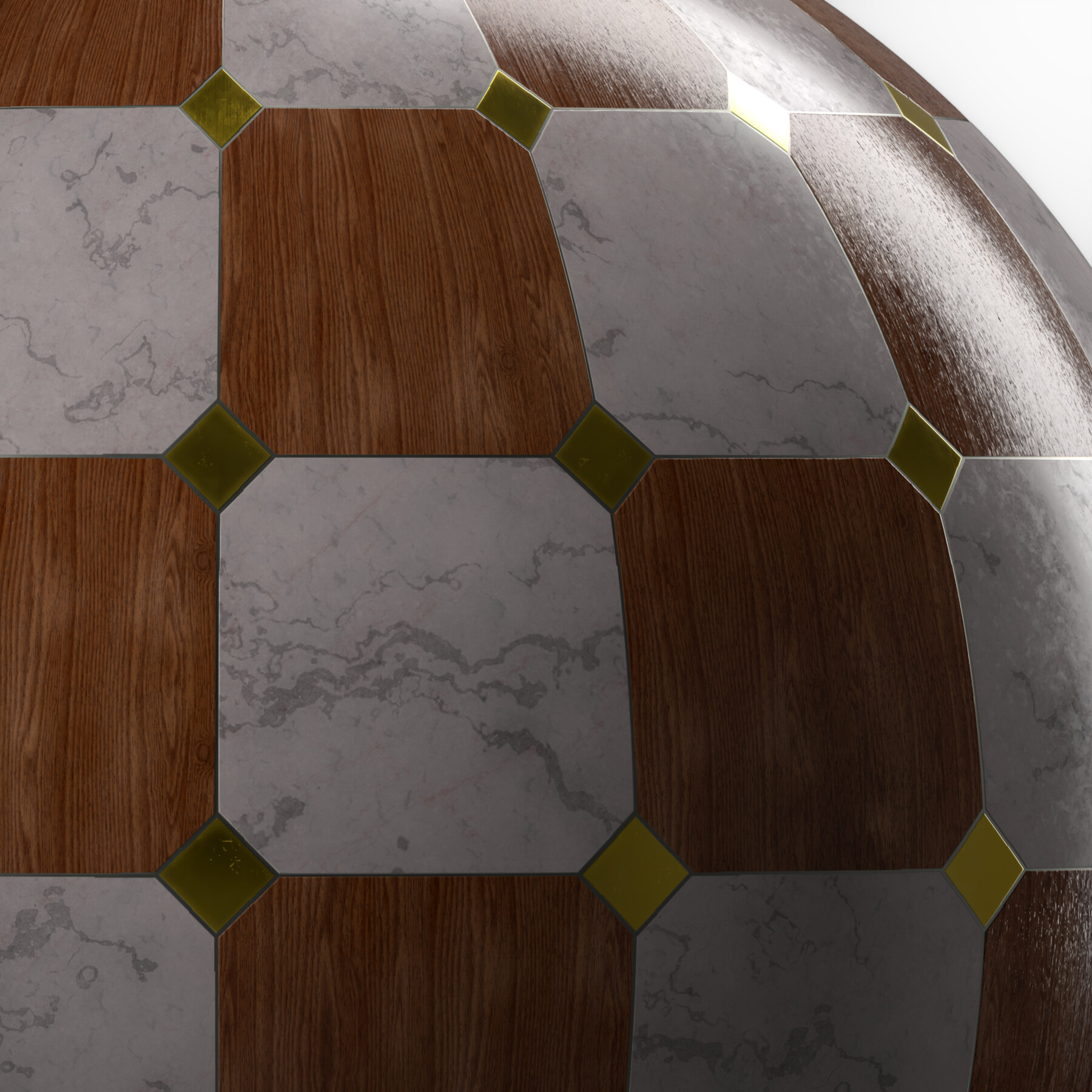 ArtStation - Marble Tile Materials 9- Mix by Wood and Metal TIle - Pbr ...