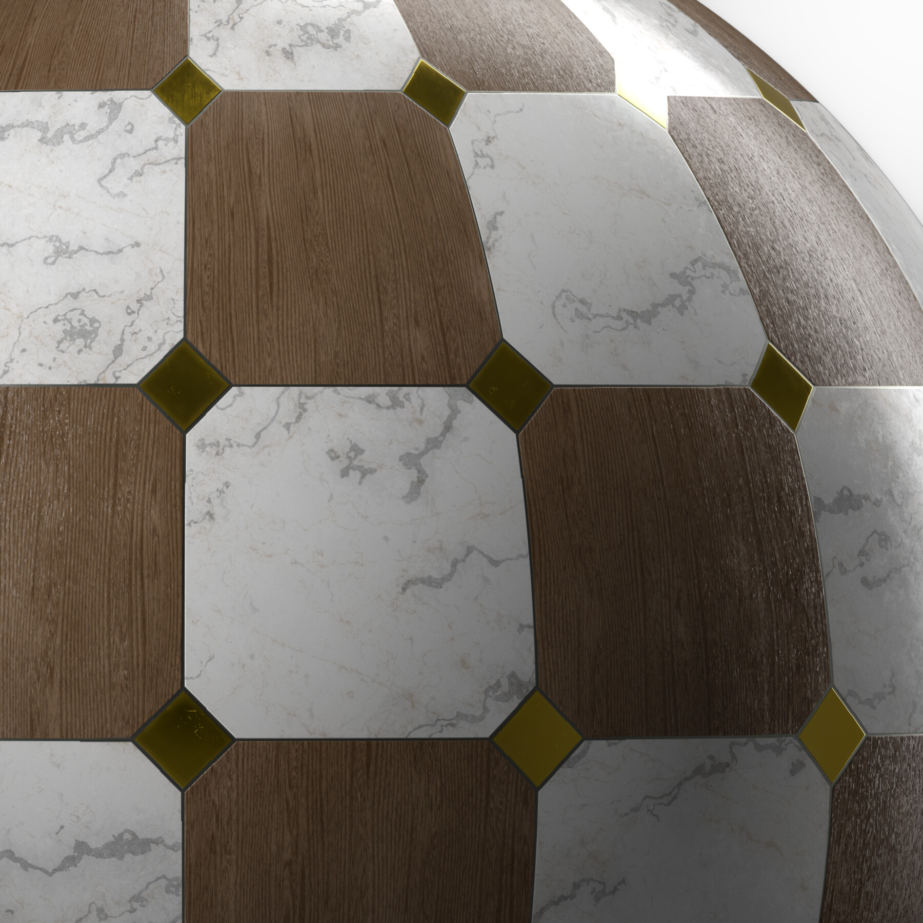 ArtStation - Marble Tile Materials 9- Mix by Wood and Metal TIle - Pbr ...