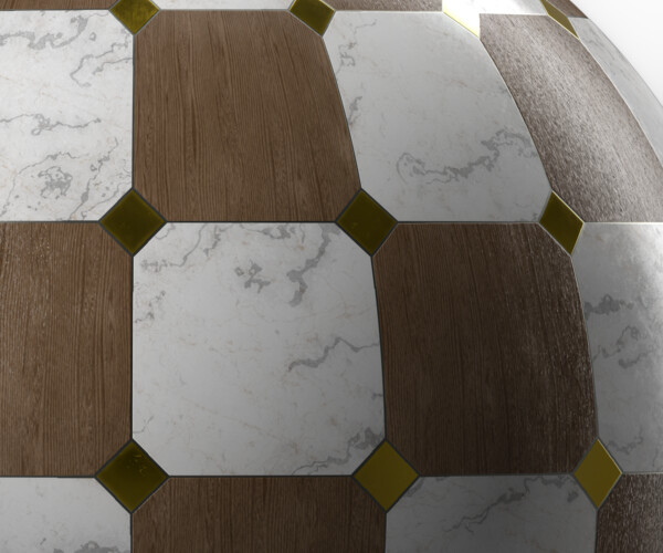 ArtStation - Marble Tile Materials 9- Mix by Wood and Metal TIle - Pbr ...