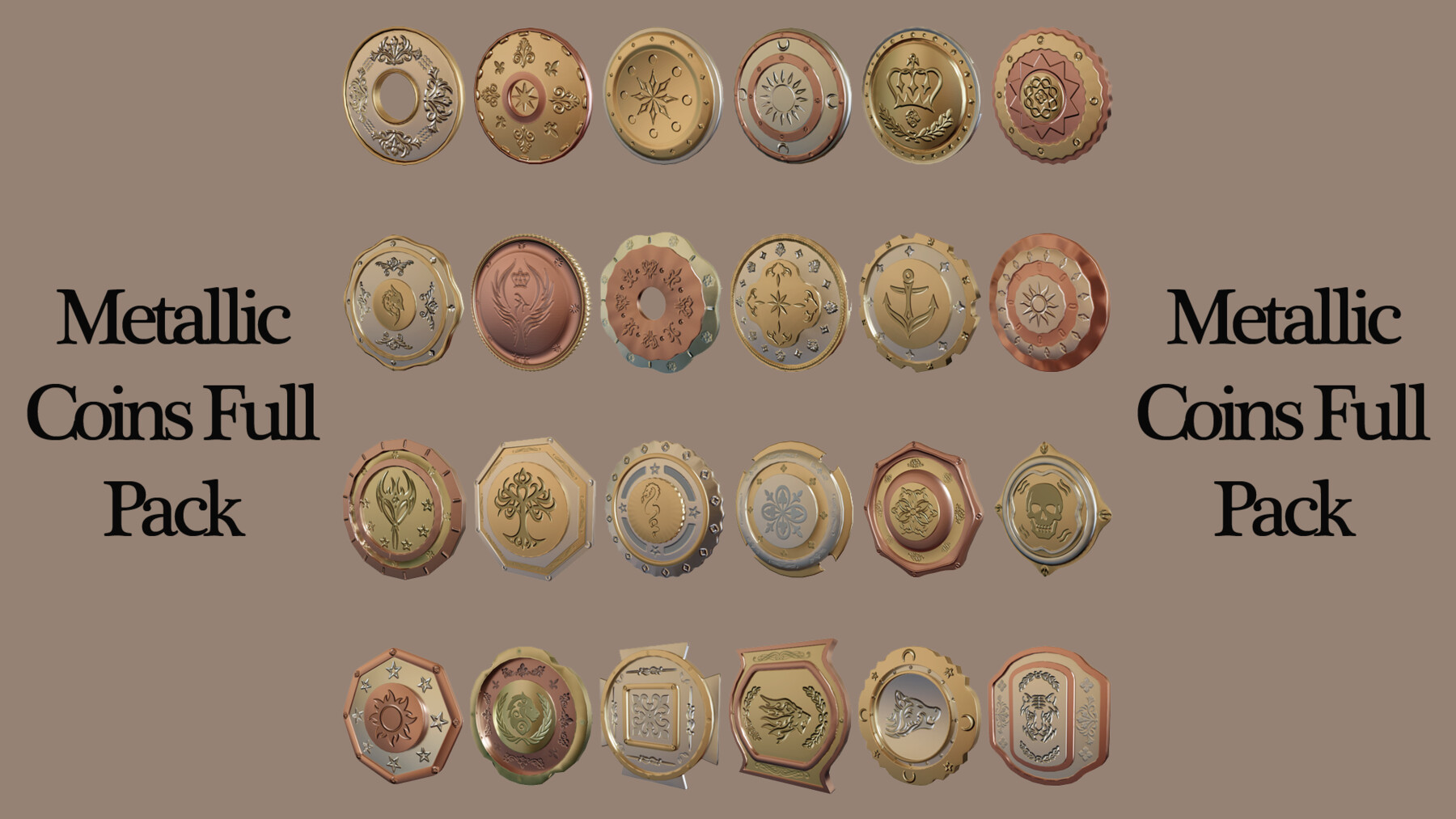 ArtStation - Metallic Coins Full Pack | Game Assets