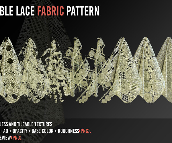 ArtStation - 50 Tileable Lace Fabric Pattern_Vol01 | Resources