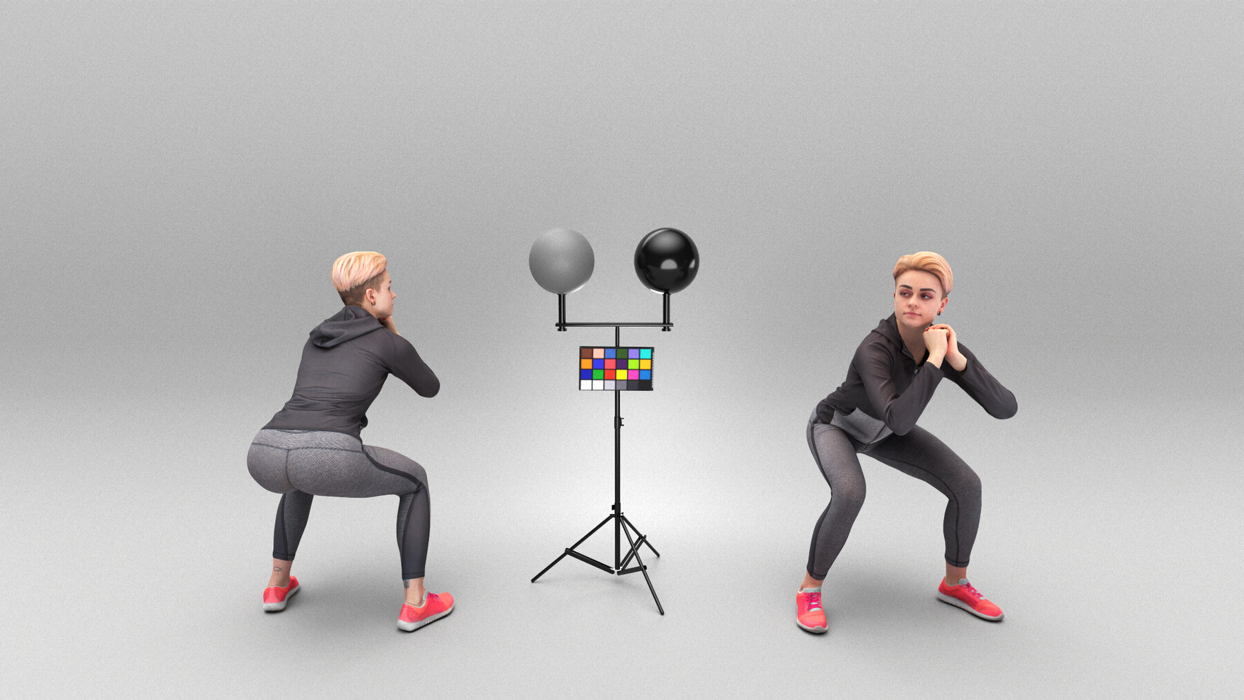 ArtStation - Young woman doing squats 376 | Game Assets