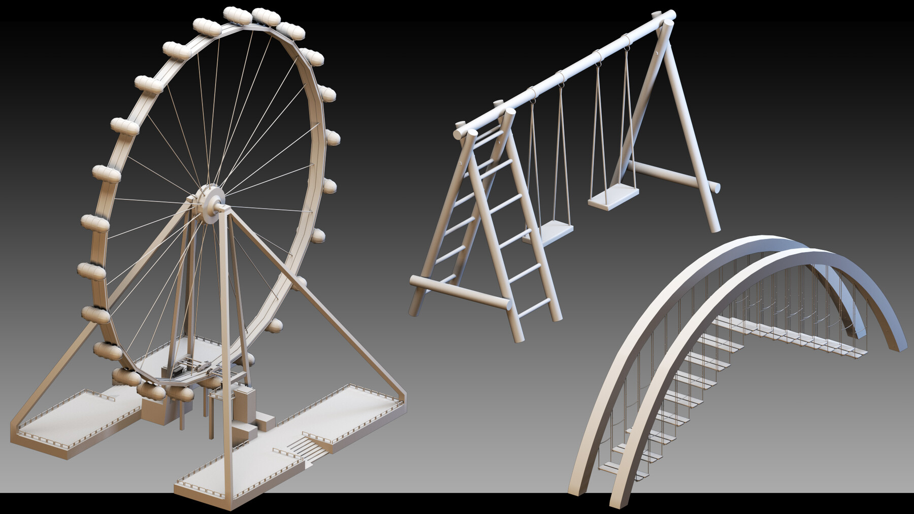 ArtStation - 33 Funfair Objects- Vol 01- High detail 3d models | Resources