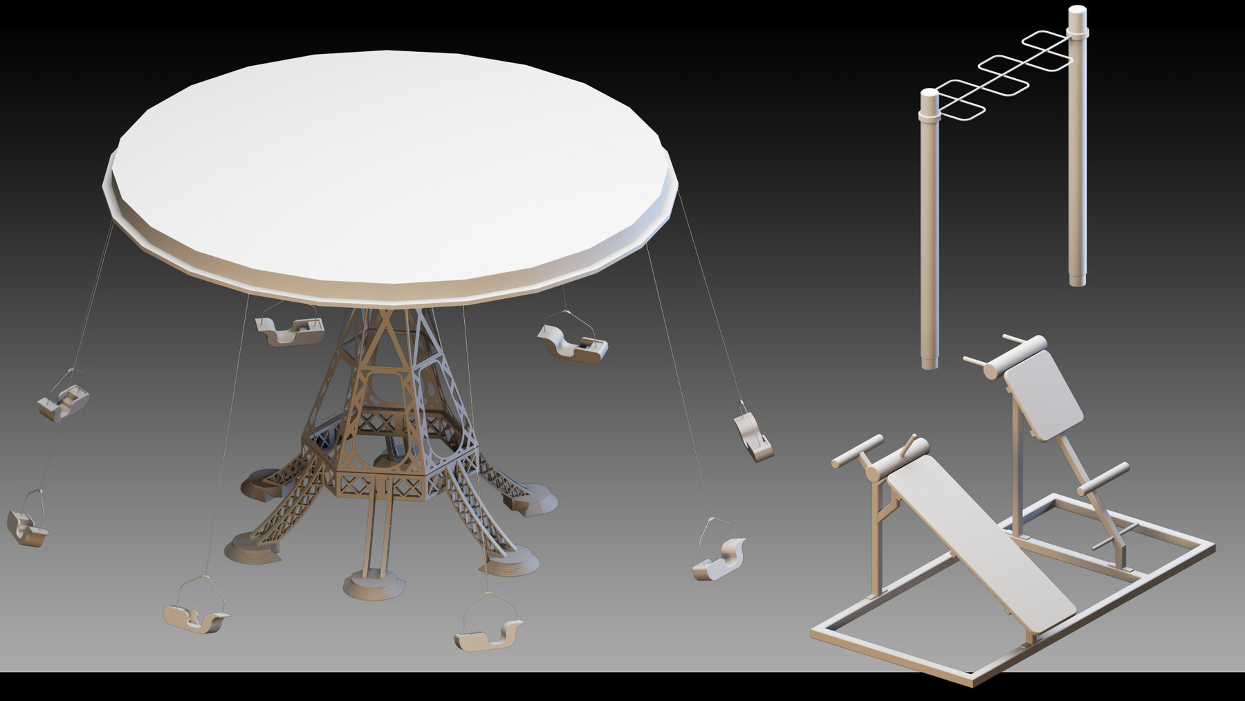 ArtStation - 33 Funfair Objects- Vol 01- High detail 3d models | Resources