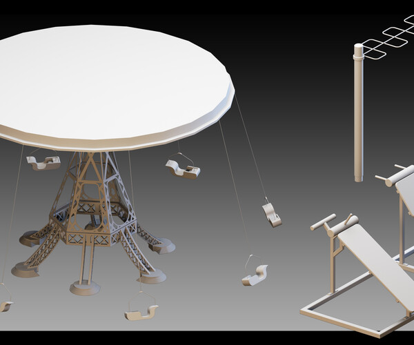 ArtStation - 33 Funfair Objects- Vol 01- High detail 3d models | Resources