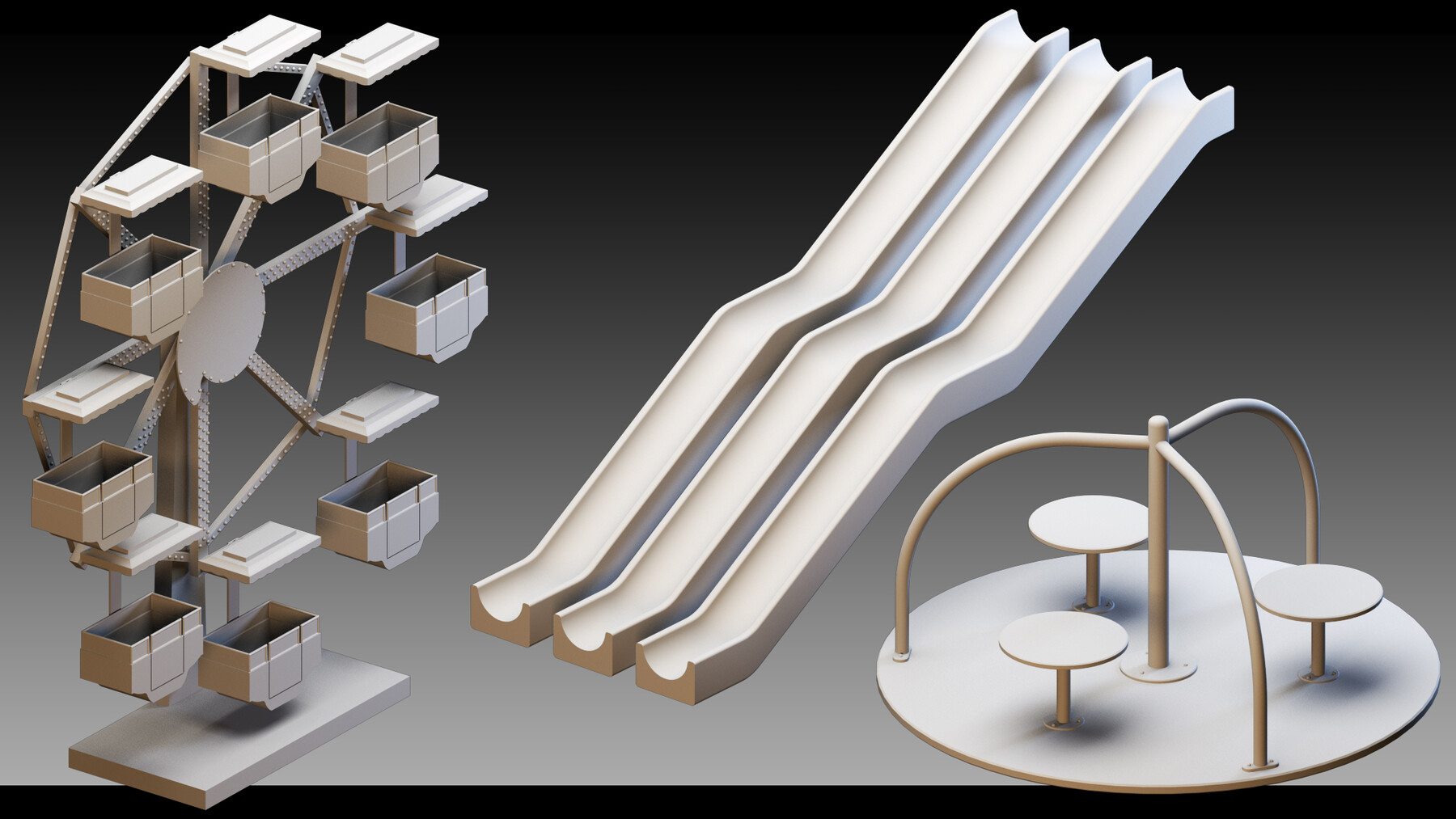 ArtStation - 33 Funfair Objects- Vol 01- High detail 3d models | Resources