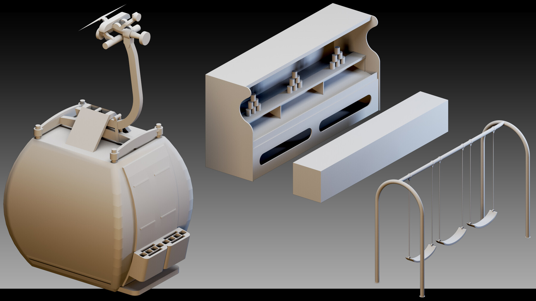 ArtStation - 33 Funfair Objects- Vol 01- High detail 3d models | Resources