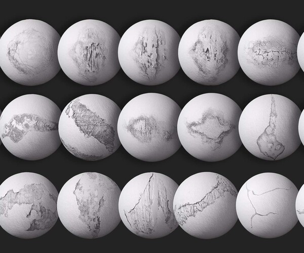 ArtStation - 150 Imperfections and Cracks Alpha Vol.05 | Brushes