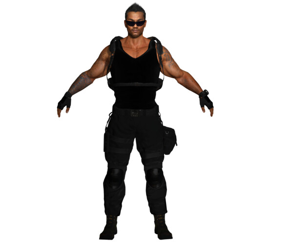 ArtStation - AAA 3D REALISTIC BLACK MALE CHARACTER - GUN SHOOTER MAN ...