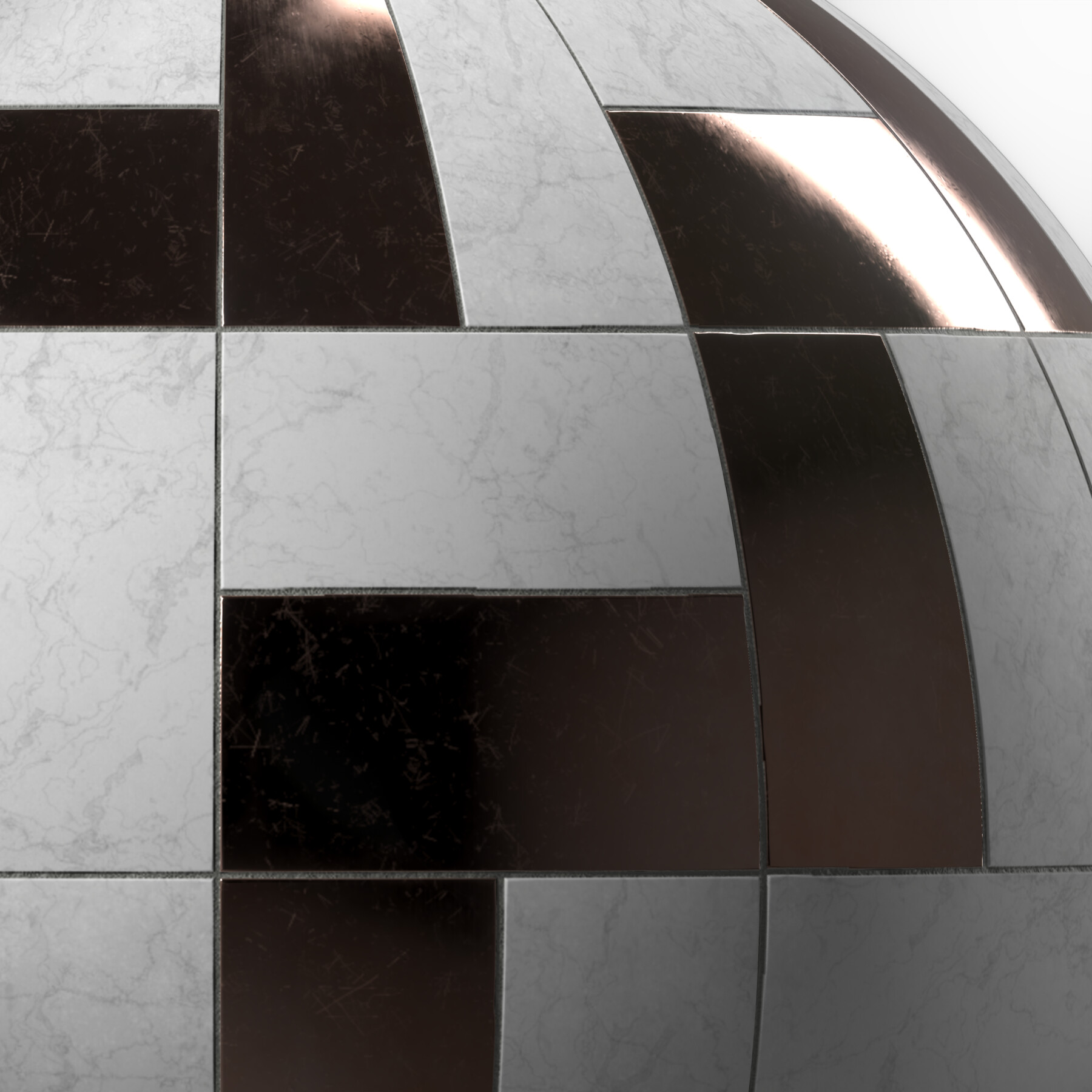 ArtStation - Marble Tile Materials 12- Marble Mixed by Metal Tile - Pbr ...
