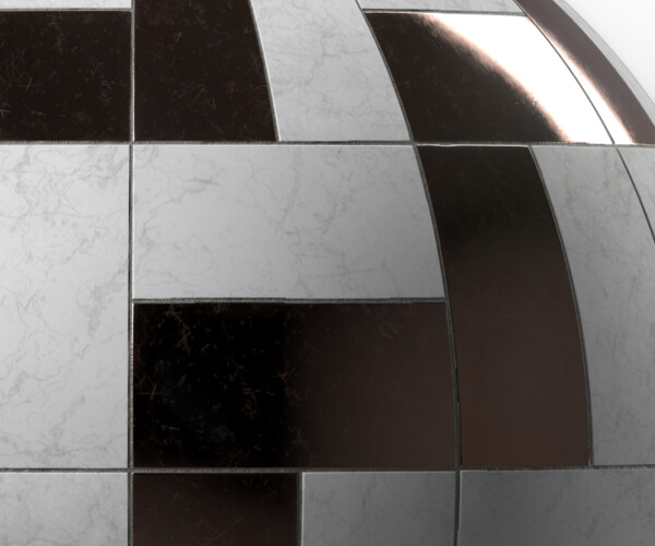 ArtStation - Marble Tile Materials 12- Marble Mixed by Metal Tile - Pbr ...