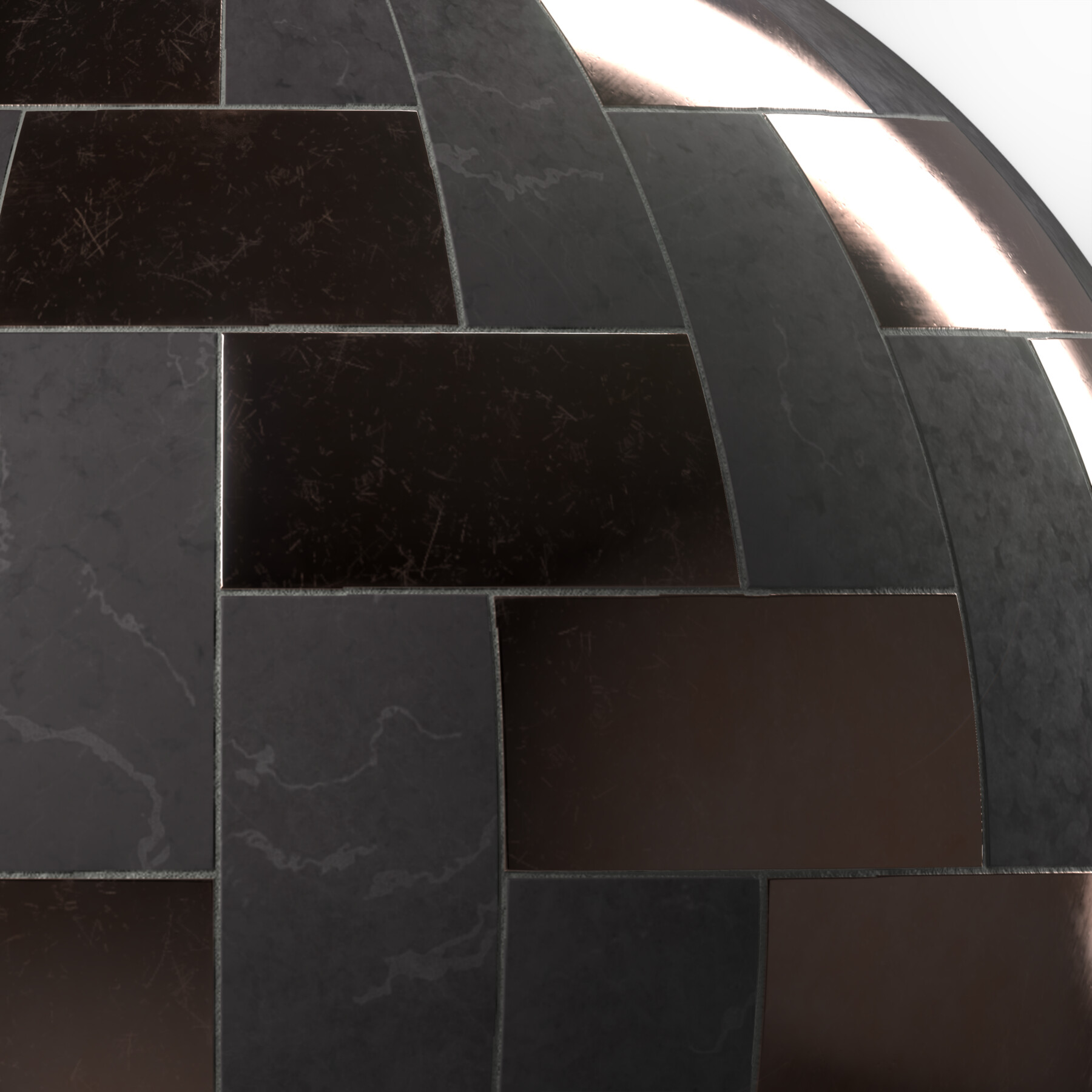 ArtStation - Marble Tile Materials 12- Marble Mixed by Metal Tile - Pbr ...