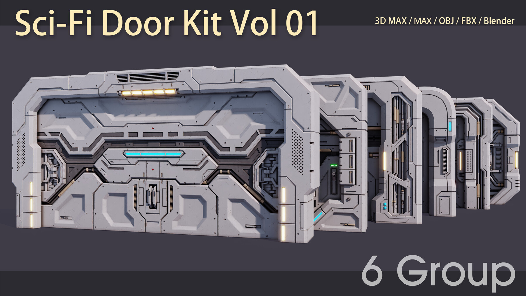 ArtStation - Sci-Fi Door Kit Vol 01 | Resources