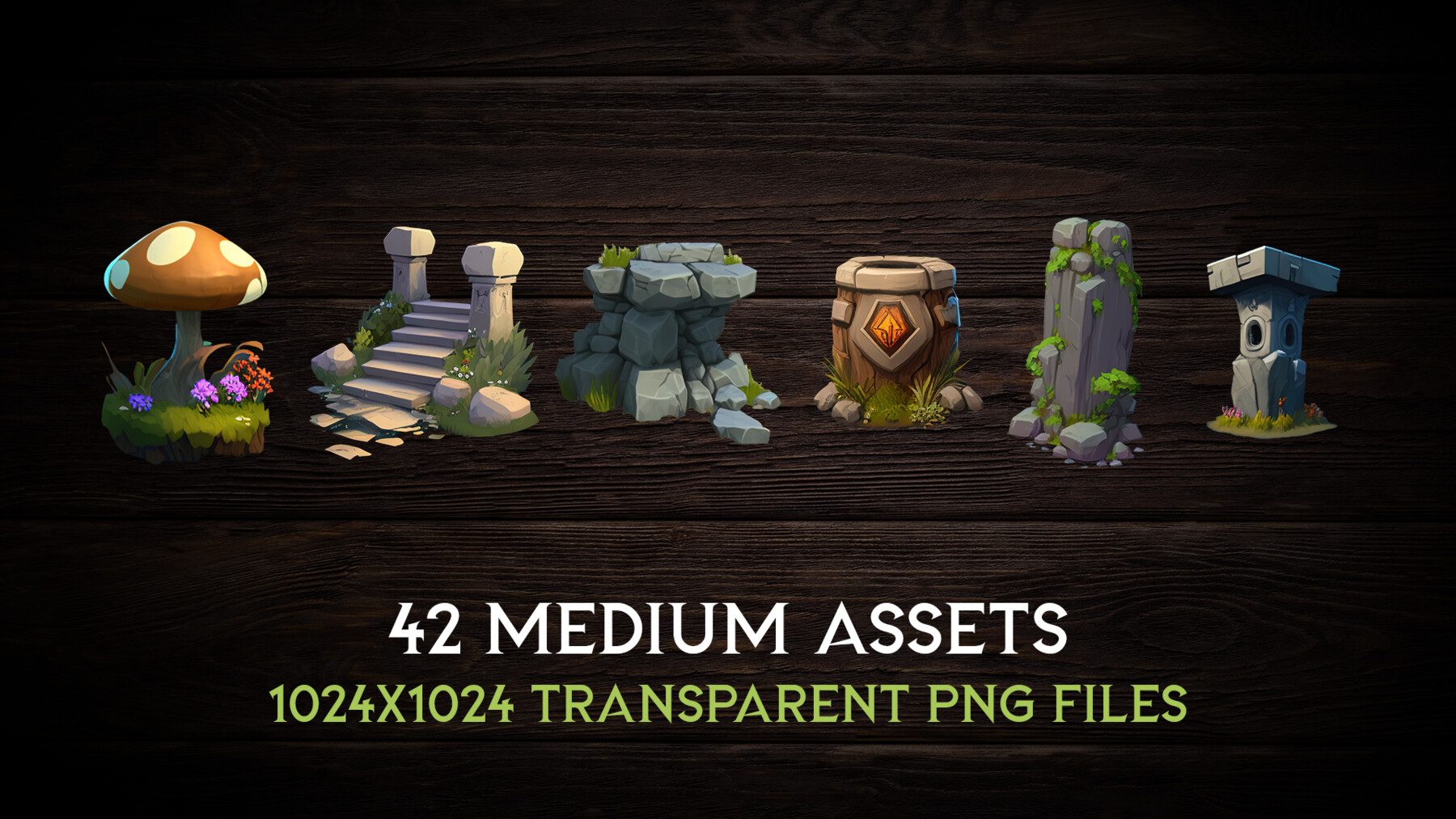 ArtStation - Fantasy Forest 2D Sprites Kit | Game Assets