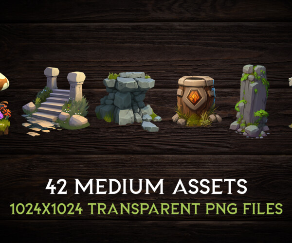 ArtStation - Fantasy Forest 2D Sprites Kit | Game Assets