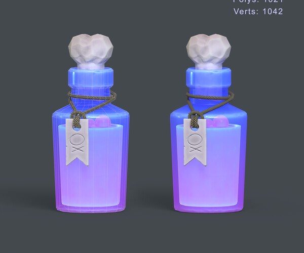 ArtStation - Magic potions PBR Low Poly Game Ready Stylized 3d model ...